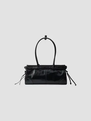 Prada Bonnie Medium Top Handle Leather Bag - Black