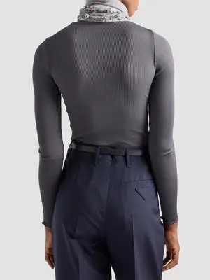 Prada Ribbed Knit Top - Grey