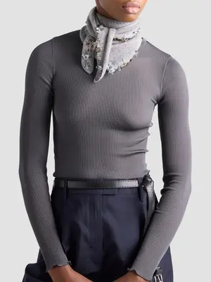 Prada Ribbed Knit Top - Grey