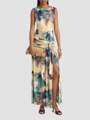 Misa Safira Printed Maxi Dress
