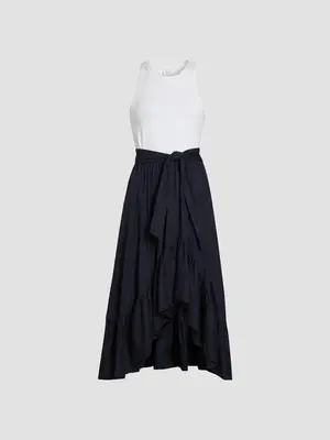 Cinq À Sept Zayla Split Midi-dress White Navy