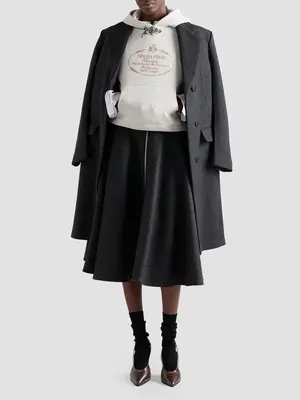 Prada Double Wool Midi-skirt - Grey