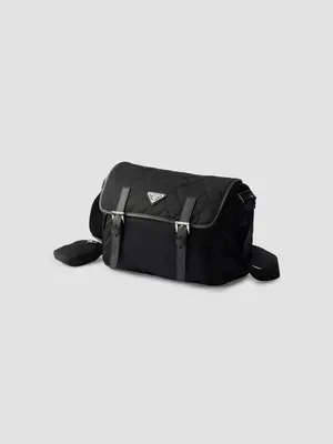 Prada Large Quilted Nylon Shoulder Bag - Black