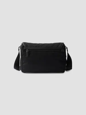 Prada Large Quilted Nylon Shoulder Bag - Black