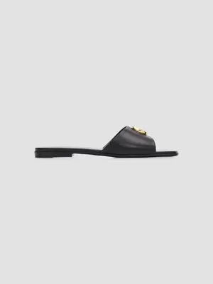 Gucci Double G Leather Sandals - Nero