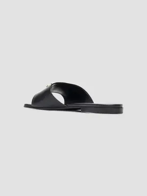 Gucci Double G Leather Sandals - Nero