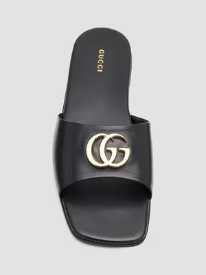 Gucci Double G Leather Sandals - Nero