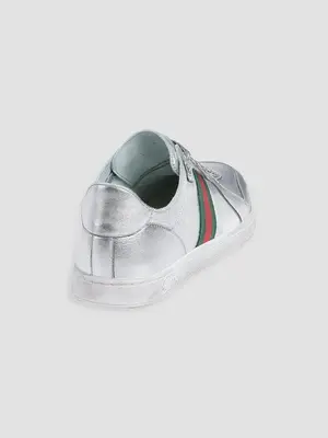 Gucci Coda Leather Low-top Sneakers - Silver