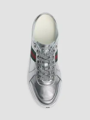 Gucci Coda Leather Low-top Sneakers - Silver
