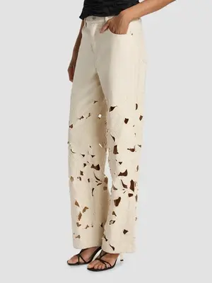 Simkhai Betty Floral Cut Out Straight-leg Jeans