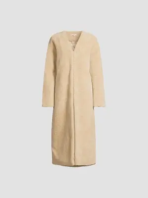 ET OCHS Jameson Collarless Faux Fur Coat