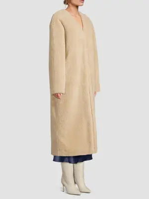 ET OCHS Jameson Collarless Faux Fur Coat