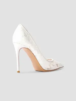 BLACK SUEDE STUDIO Gia 100mm Lace Pumps