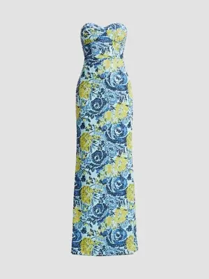 Dress The Population Vada Sequined Sheath Gown - Sky Multi