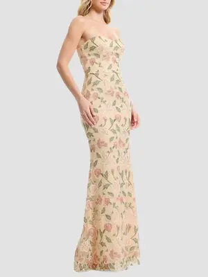 Dress The Population Sheridan Floral Strapless Mermaid Gown