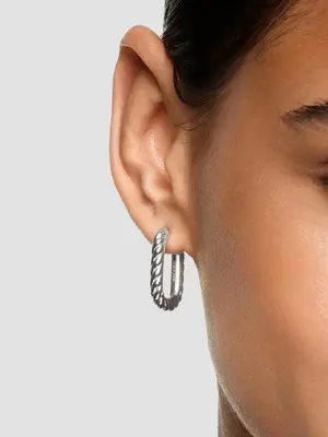 David Yurman Madison Cable Hoop Earrings In Sterling 24.3mm