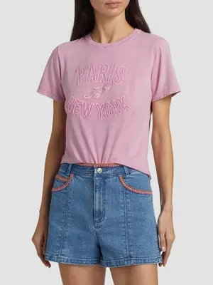 Cinq À Sept Logo Stretch-cotton T-shirt