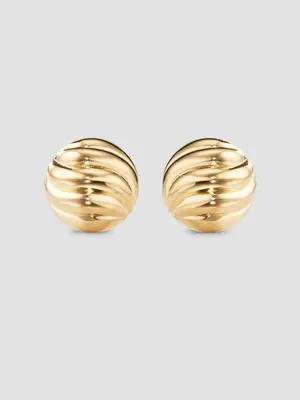 David Yurman Sculpted Cable Stud Earrings In 18k Yellow 8mm - Gold