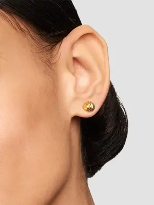 David Yurman Sculpted Cable Stud Earrings In 18k Yellow 8mm