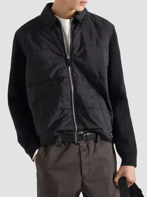 Prada Wool And Re-nylon Gabardine Cardigan