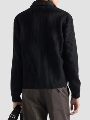 Prada Wool And Re-nylon Gabardine Cardigan