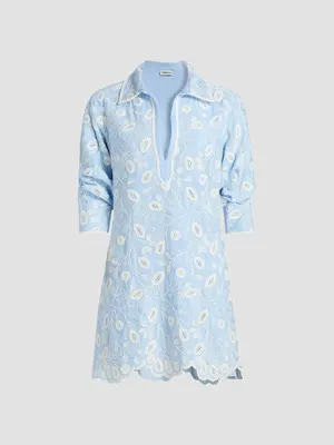 Simkhai Freya Embroidered Linen-blend Mini Dress