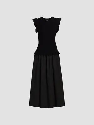 Rails Deirdre Ruffled Mixed-media Midi-dress
