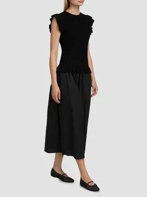 Rails Deirdre Ruffled Mixed-media Midi-dress