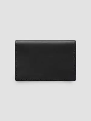 Prada Antiqued Leather Card Holder - Black