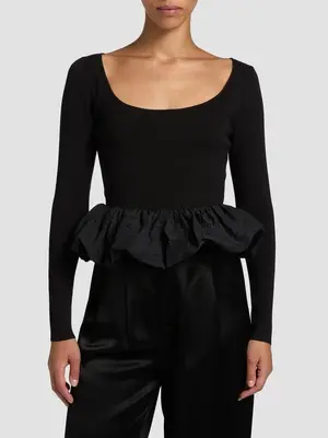 Rails Tillie Ruffled-hem Top - Black