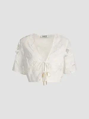 AMUR Tani Eyelet Top - Ivory