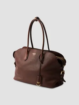 Prada Signet Large Leather Tote Bag