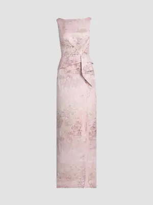KAY UNGER Luciana Metallic Monet Jacquard Column Gown