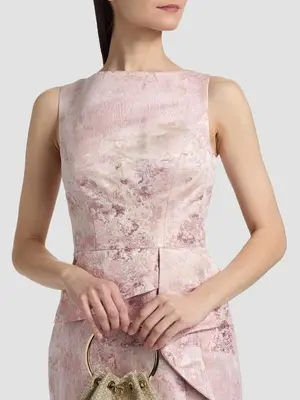 KAY UNGER Luciana Metallic Monet Jacquard Column Gown