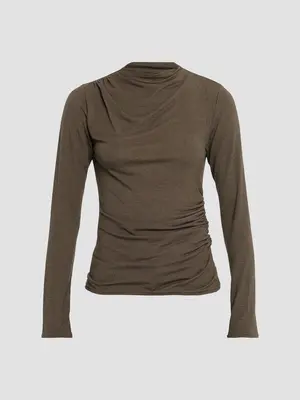 Rails Joelle Ruched Long-sleeve Top - Olive