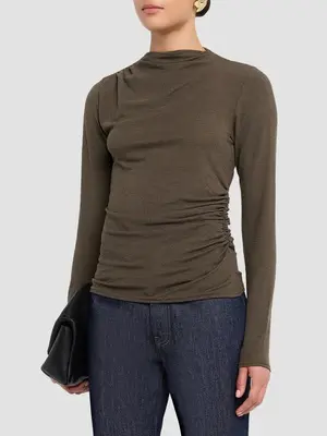 Rails Joelle Ruched Long-sleeve Top - Olive