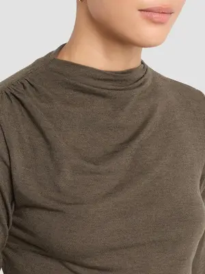 Rails Joelle Ruched Long-sleeve Top - Olive