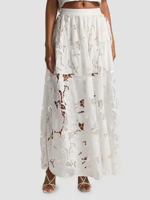 AMUR Mich Eyelet Maxi Skirt