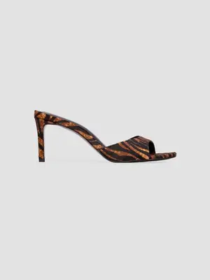 BLACK SUEDE STUDIO Freddie 70mm Pony Hair Mules - Brown Zebra