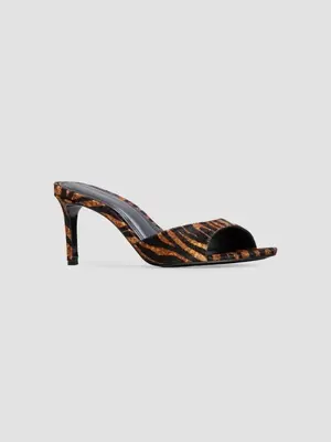BLACK SUEDE STUDIO Freddie 70mm Pony Hair Mules - Brown Zebra