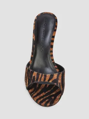 BLACK SUEDE STUDIO Freddie 70mm Pony Hair Mules - Brown Zebra