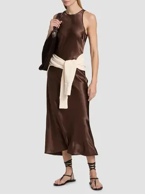 Rails Solene Satin Sleeveless Midi-dress - Espresso