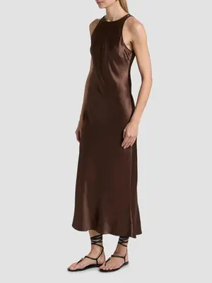 Rails Solene Satin Sleeveless Midi-dress - Espresso