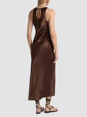 Rails Solene Satin Sleeveless Midi-dress - Espresso