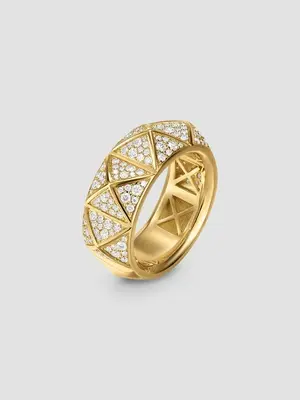David Yurman Pyramid Band Ring In 18k Yellow Gold