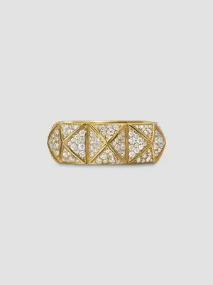 David Yurman Pyramid Band Ring In 18k Yellow Gold
