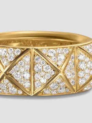 David Yurman Pyramid Band Ring In 18k Yellow Gold