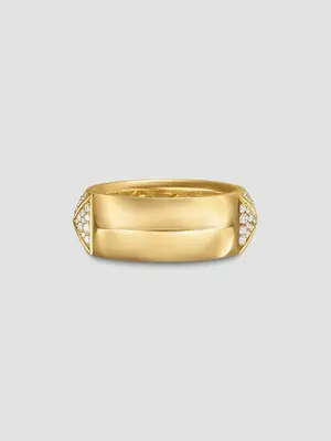 David Yurman Pyramid Band Ring In 18k Yellow Gold