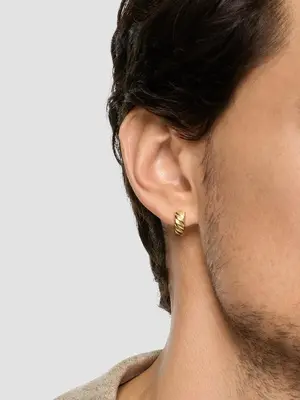 David Yurman Sculpted Cable Hoop Earring In 18k Yellow 12.8mm