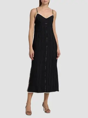 Simkhai Leah Wavy Midi-dress - Black Multi